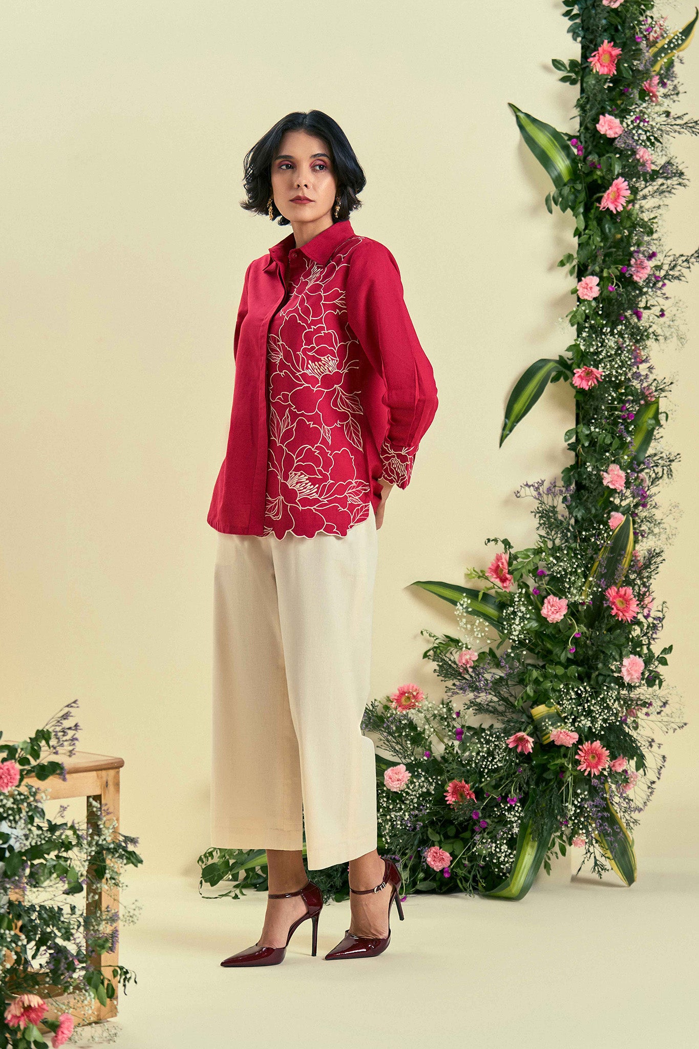 ORIGANI Red Bloom Co-ord Set – ORIGANILIFE PRIVATE LIMITED