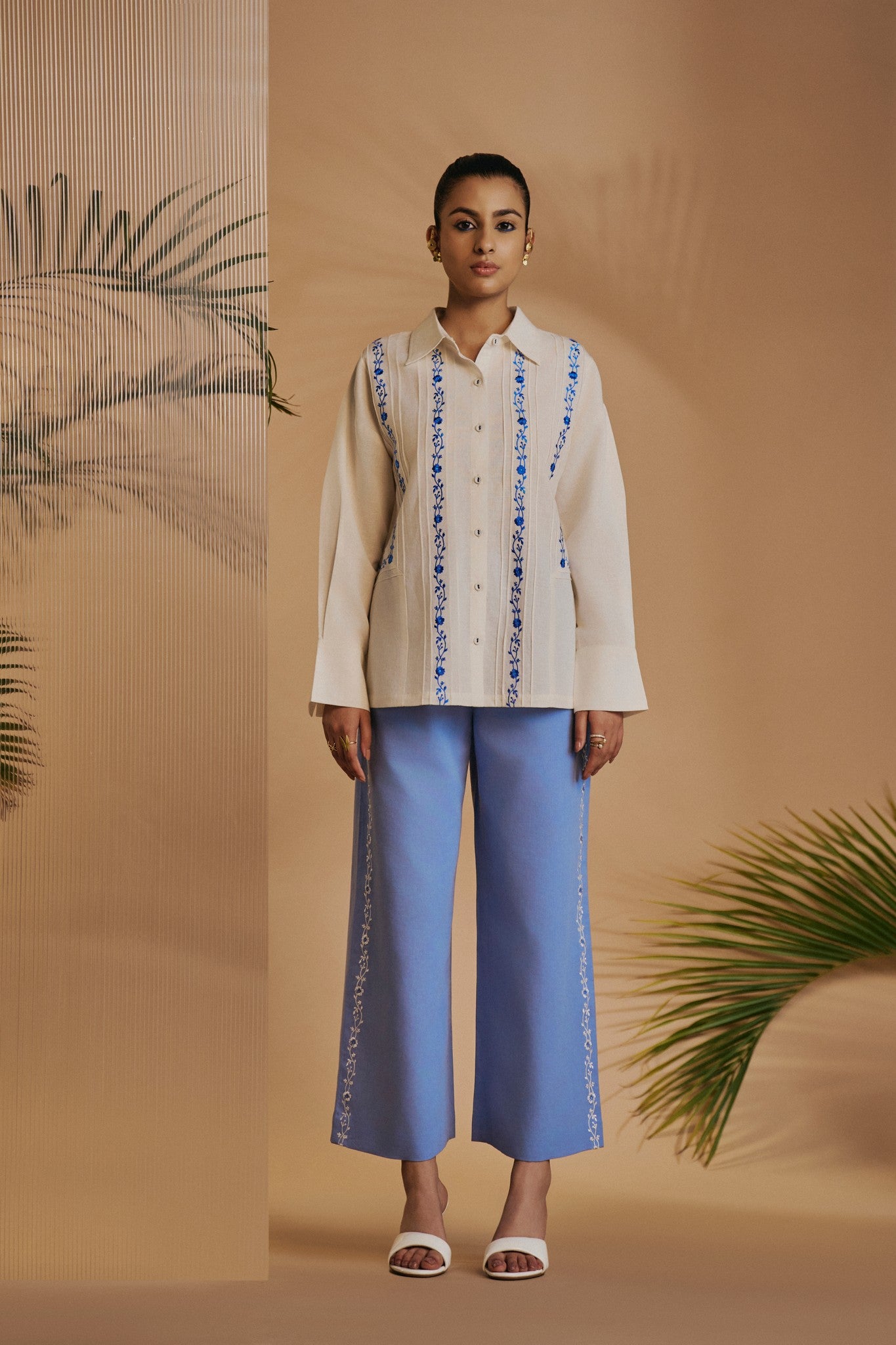 Ivory Blue Reverie Co-ord Set – ORIGANILIFE PRIVATE LIMITED